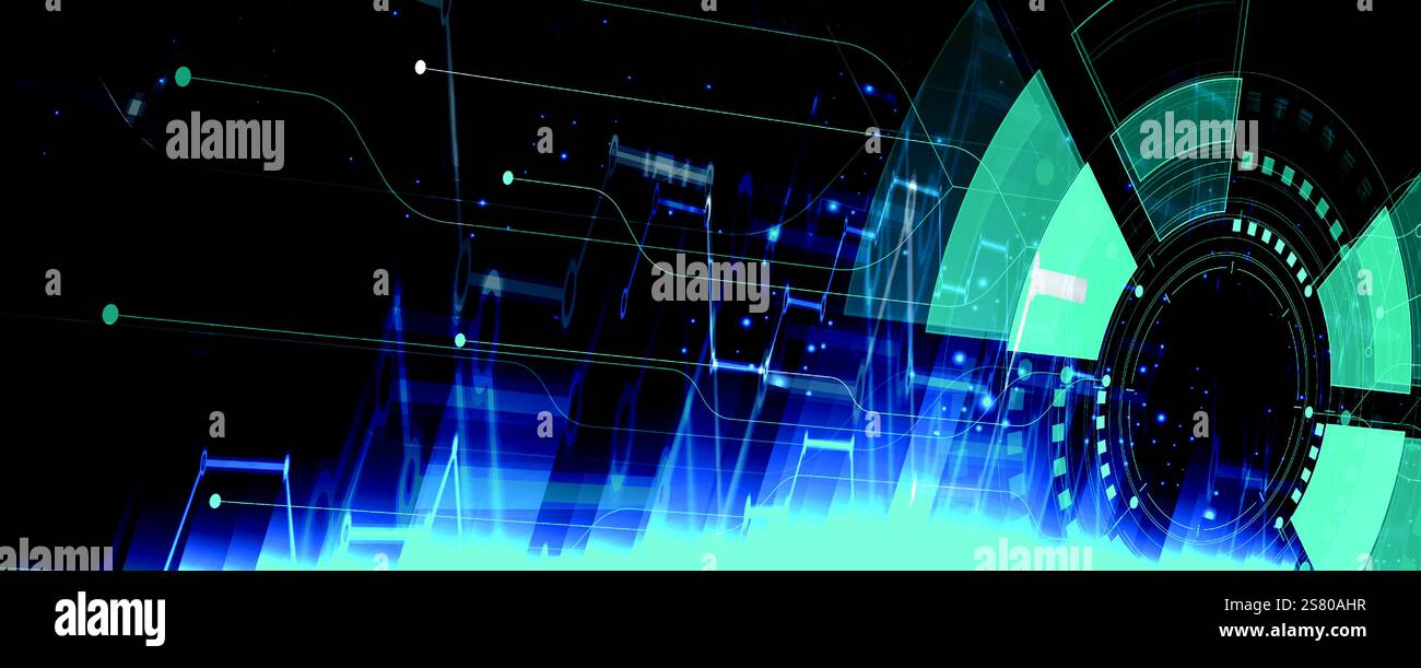 Abstract Computer technology background. network visual connection ...