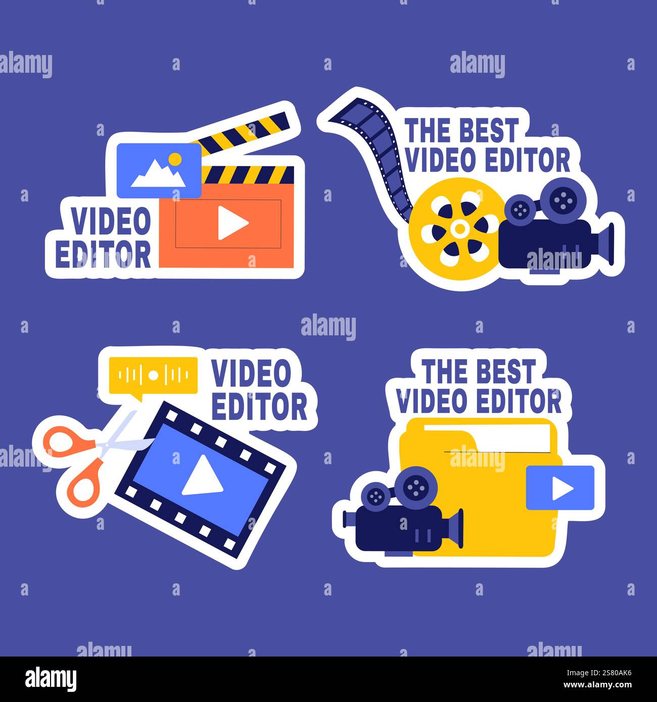 Video Editing Software with Flat Hand-Drawn Templates for Social Media ...