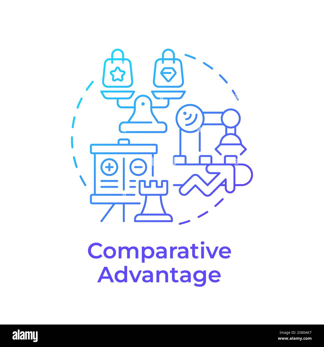 Comparative advantage blue gradient concept icon Stock Vector Image ...