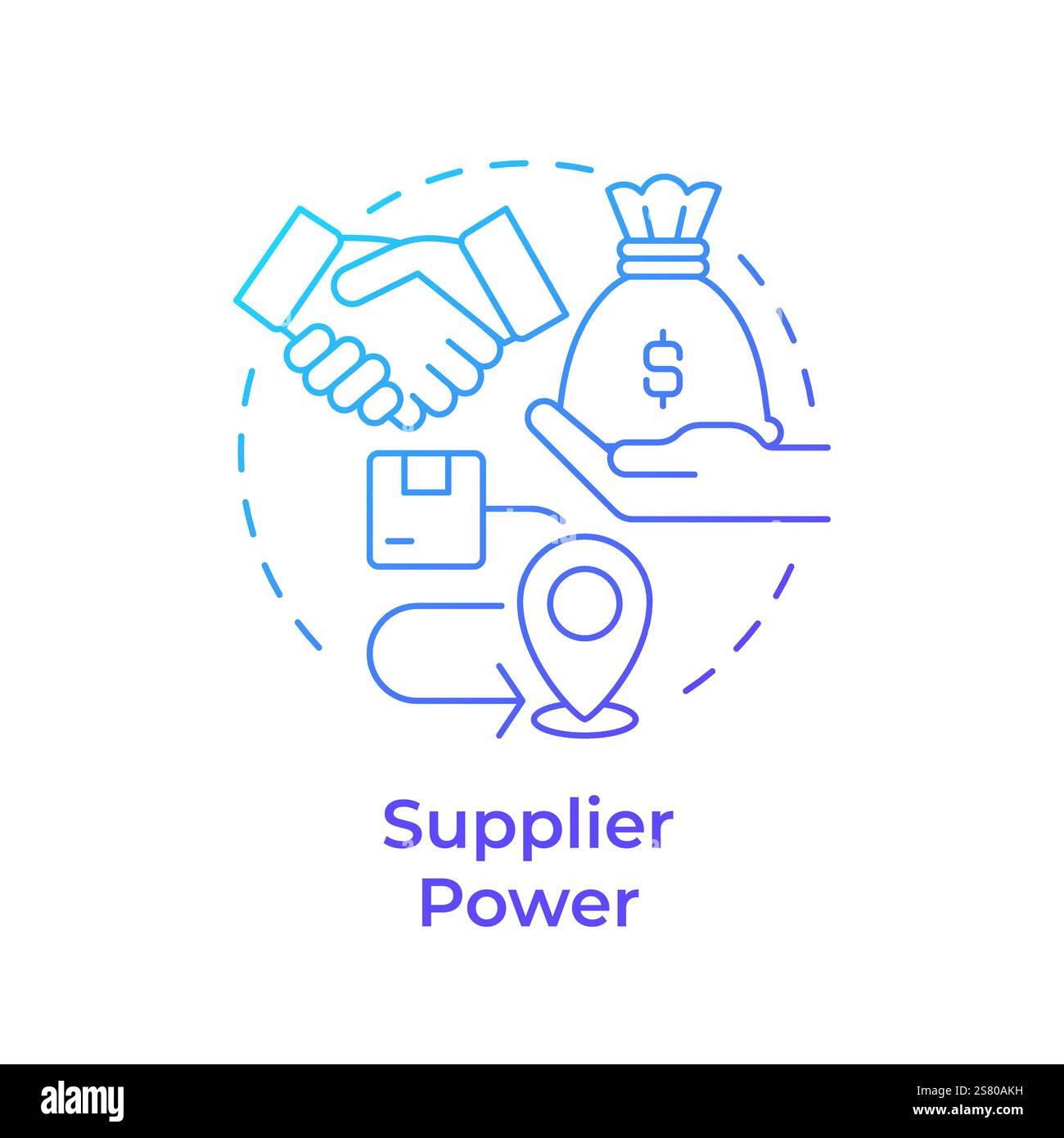 Supplier power blue gradient concept icon Stock Vector Image & Art - Alamy