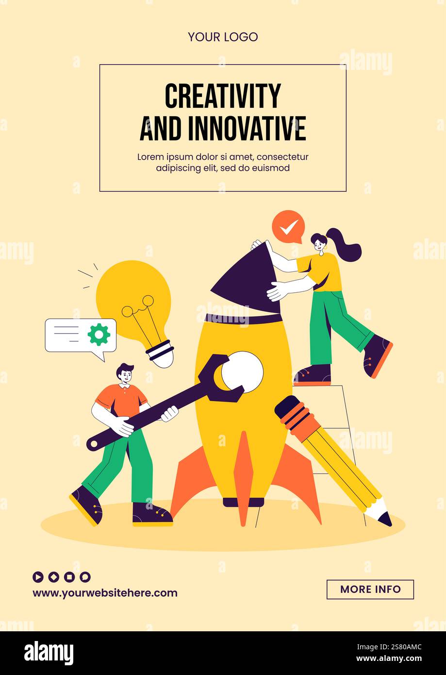 Creative and Modern Innovative Flat Cartoon Social Media Templates for ...
