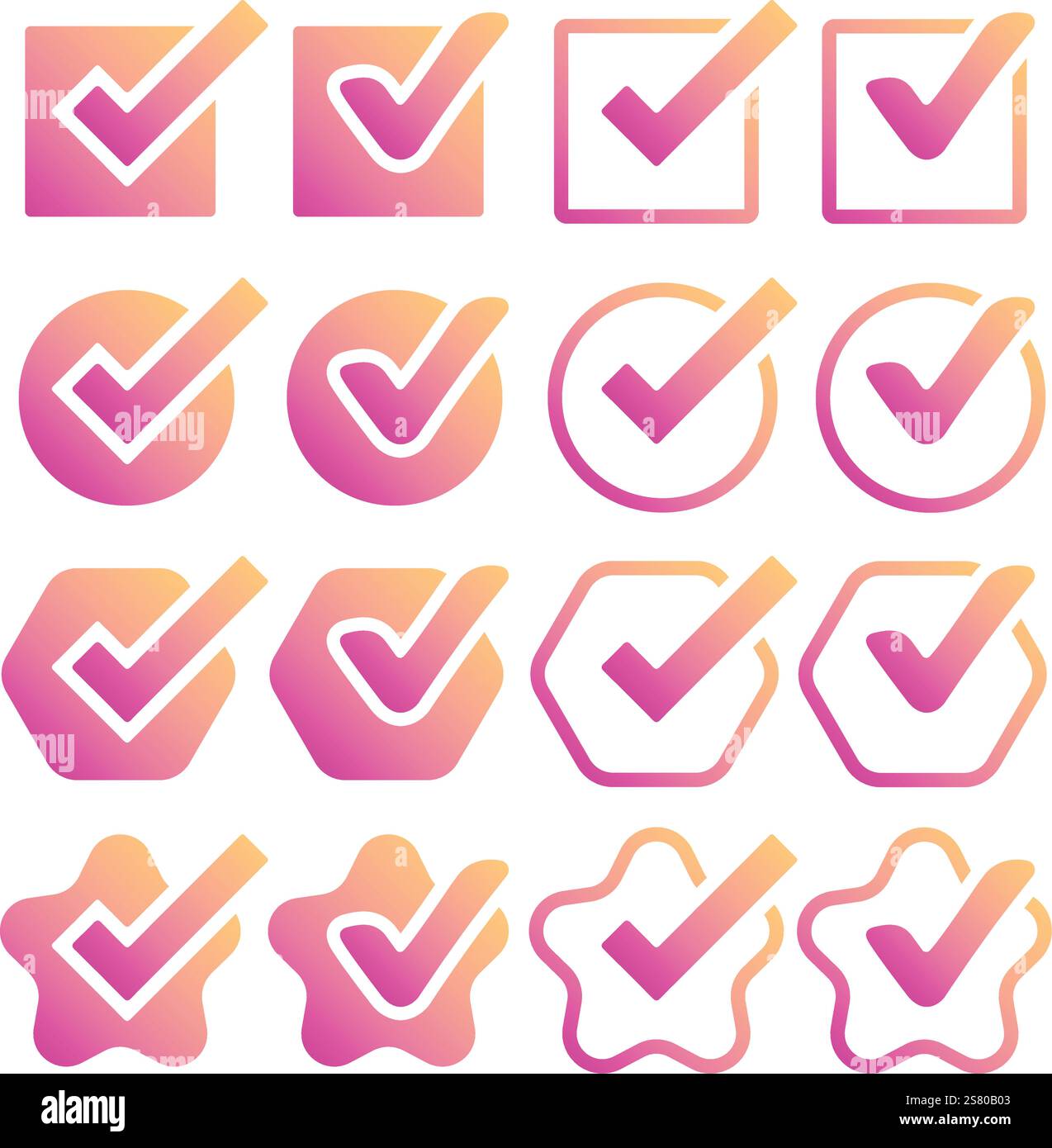 Collection of check mark checkbox buttons in two variants Stock Vector ... Collection of check mark checkbox buttons in two variants Stock Vector ...