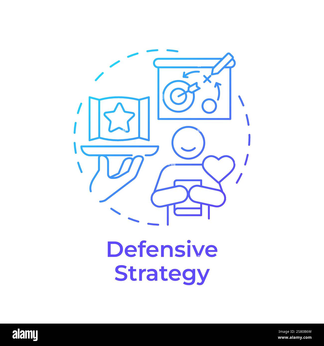 Defensive strategy blue gradient concept icon Stock Vector Image & Art ...
