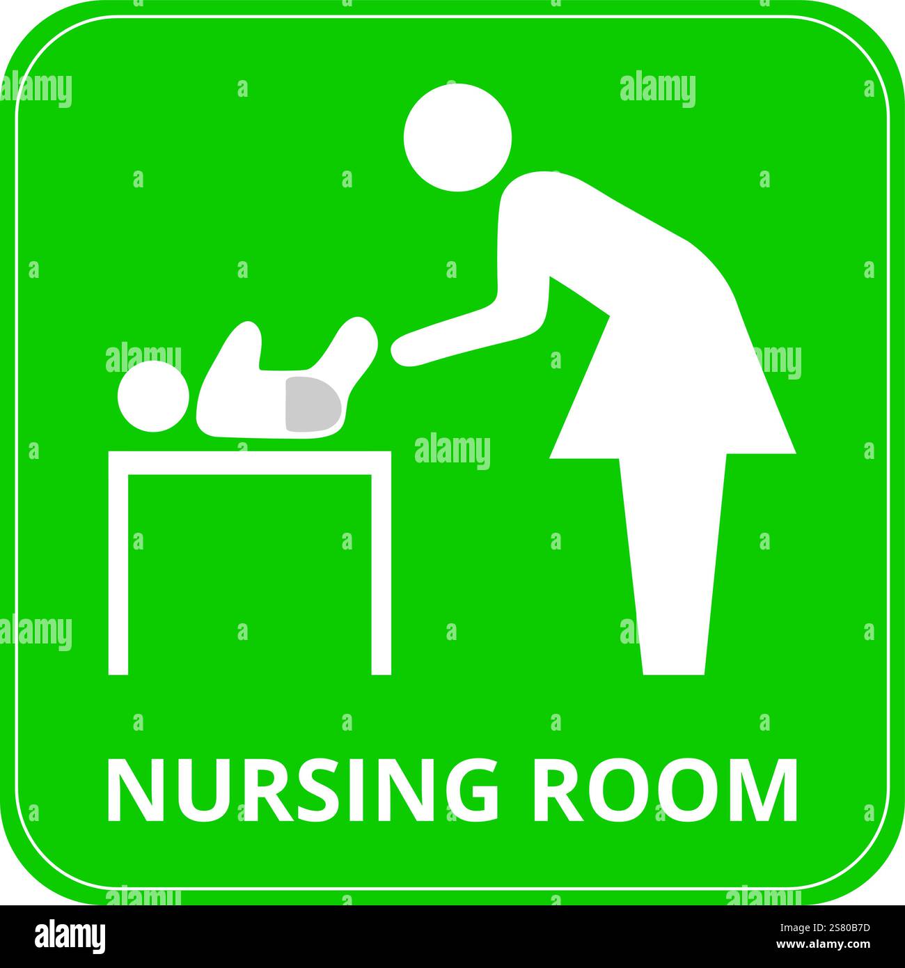 Green nursing room hospital banner on a white background Stock Vector ...
