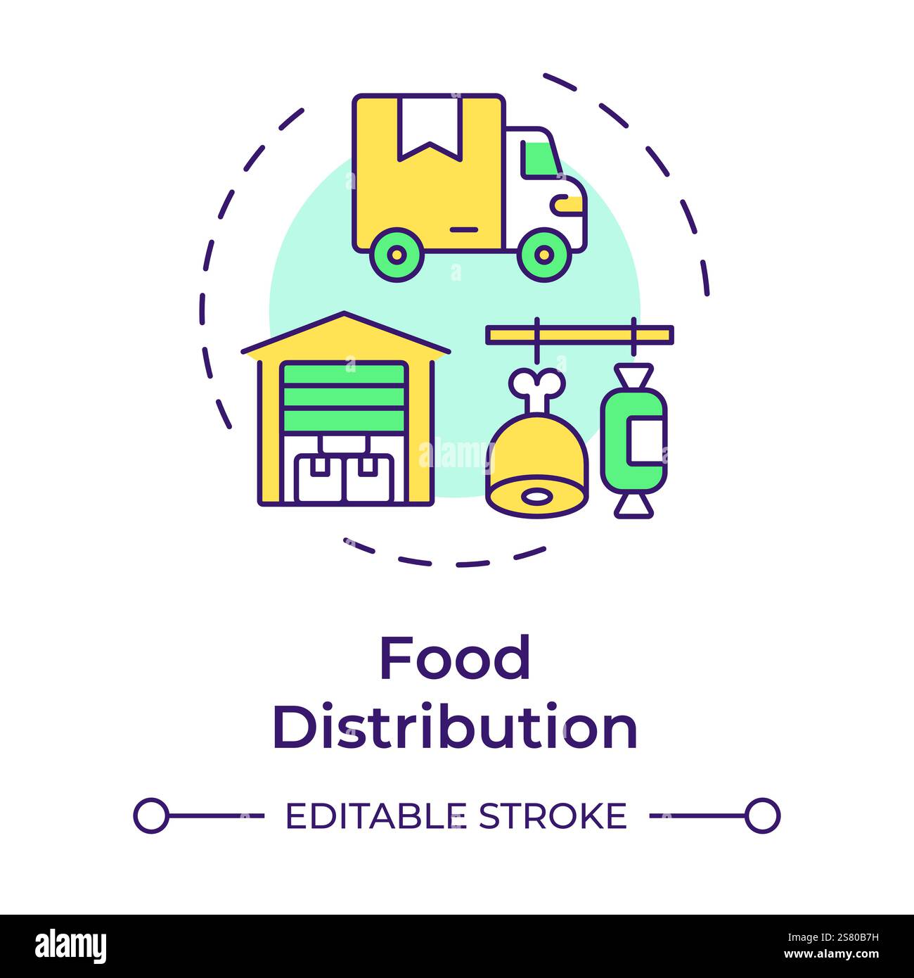 Food distribution multi color concept icon Stock Vector Image & Art - Alamy
