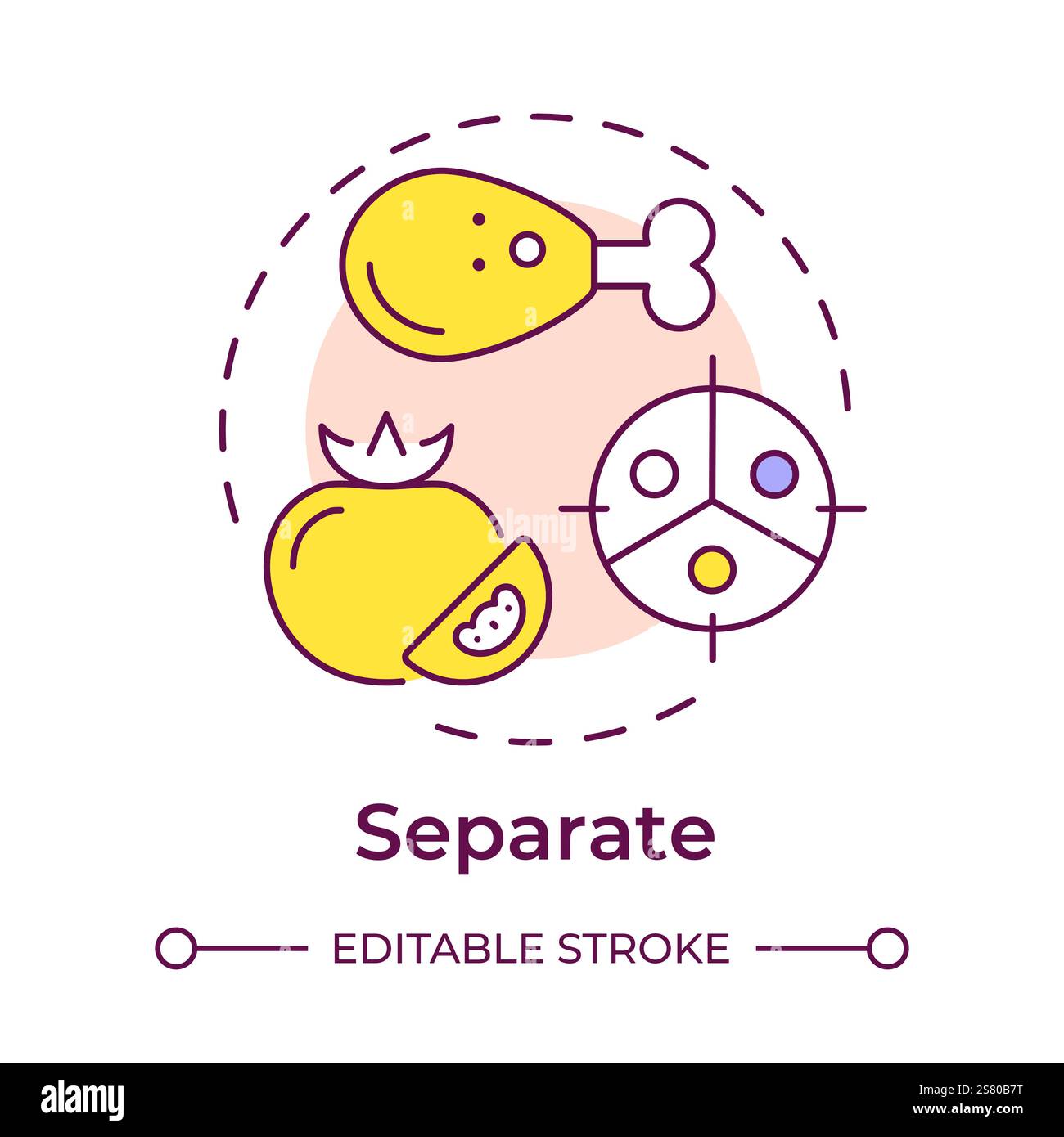 Separate food color icon hi-res stock photography and images - Alamy