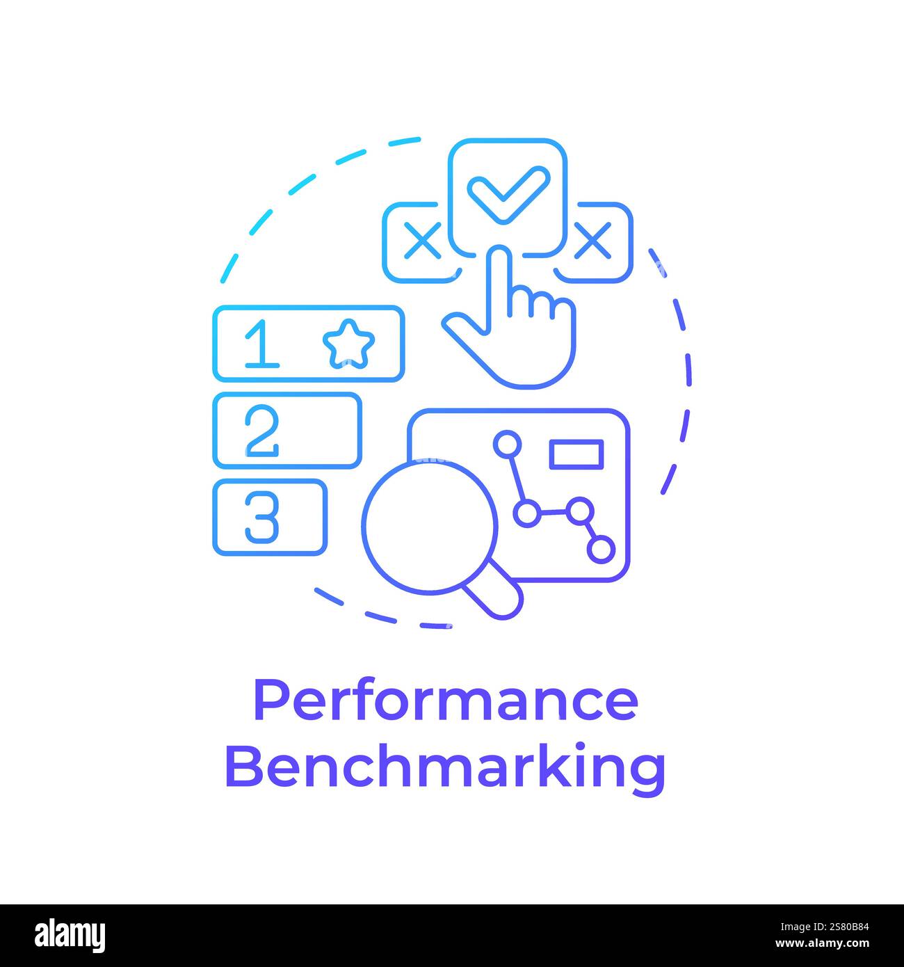 Performance benchmarking blue gradient concept icon Stock Vector Image & Art - Alamy