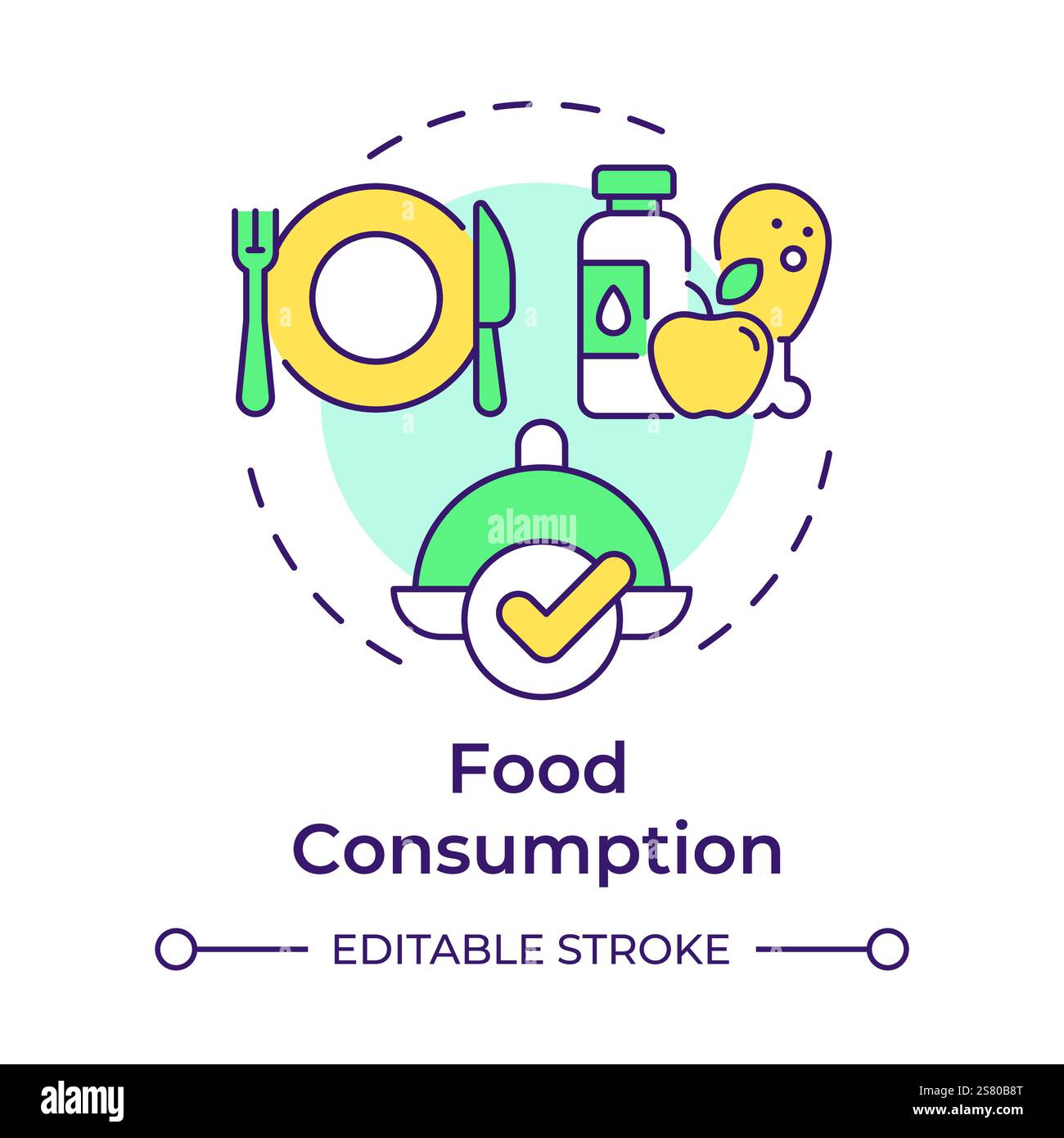 Food consumption multi color concept icon Stock Vector Image & Art - Alamy