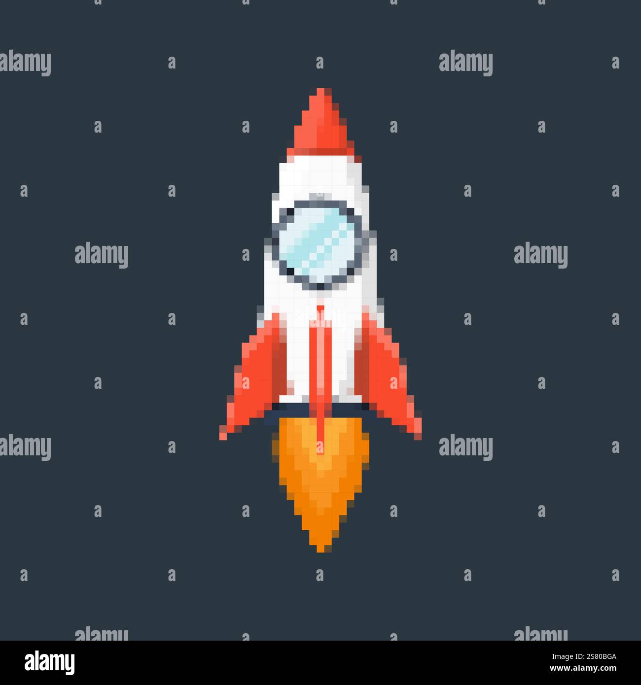 Pixel art rocket with fiery trails, retro games, space-themed designs ...