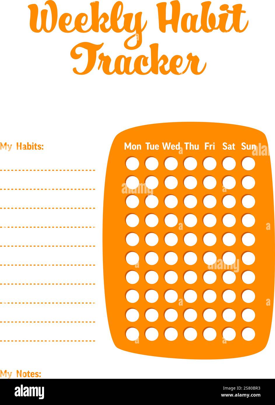 Weekly habit tracker template features sections for habits and notes ...