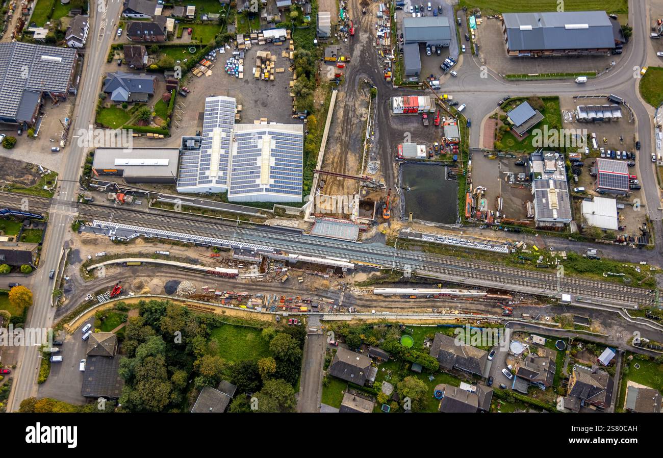 Aerial view, expansion of the Betuweroute and Betuwe Line railroad line ...