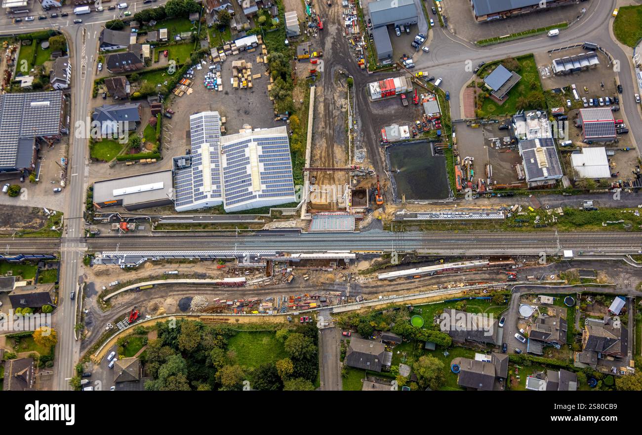 Aerial view, expansion of the Betuweroute and Betuwe Line railroad line ...
