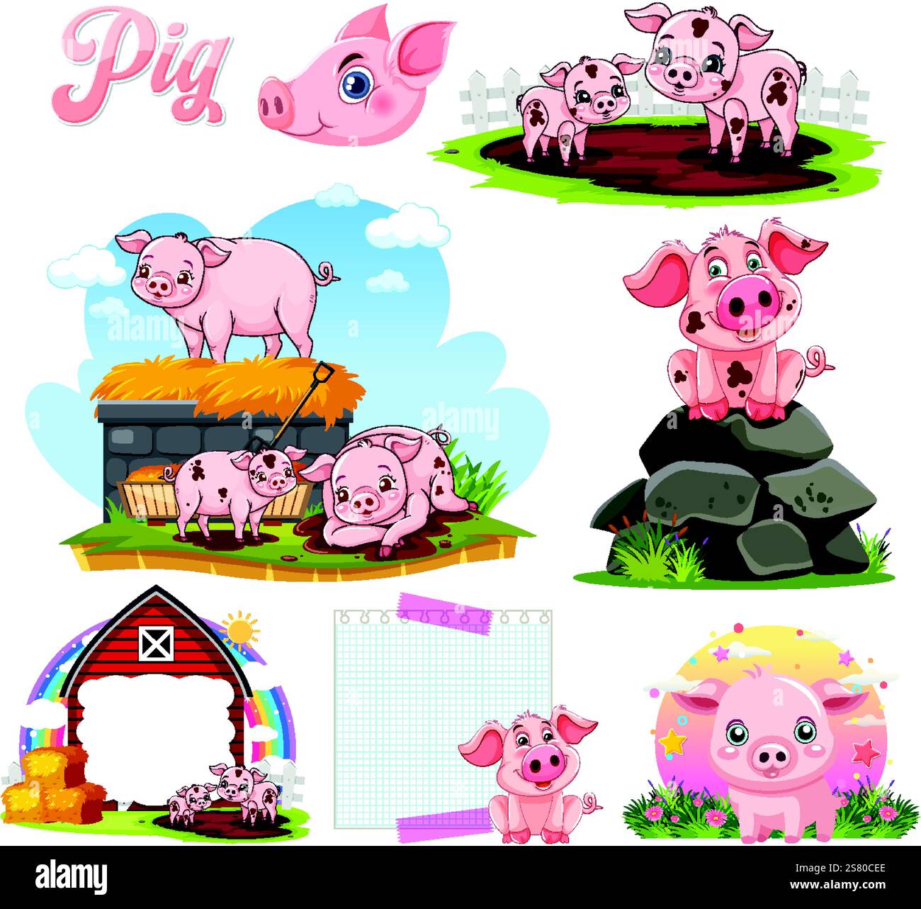 Playful scenes vector vectors hi-res stock photography and images - Alamy