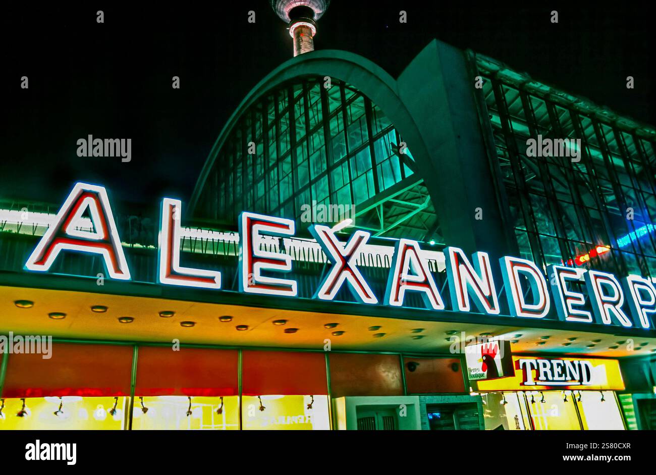Berlin, Germany, Night View Outside Subway Station, Alexanderplatz ...