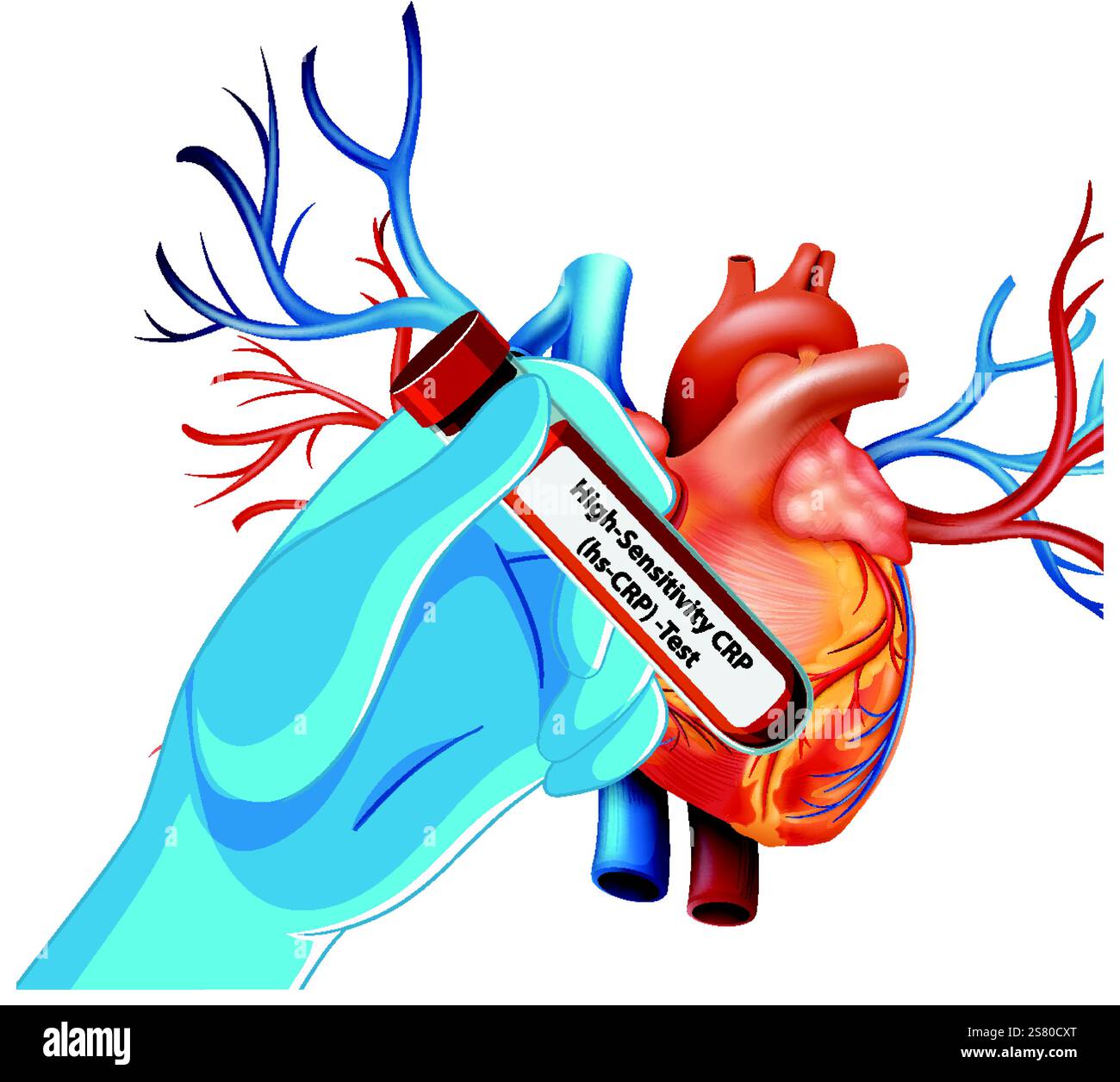 Illustration of heart and blood test vial Stock Vector Image & Art - Alamy