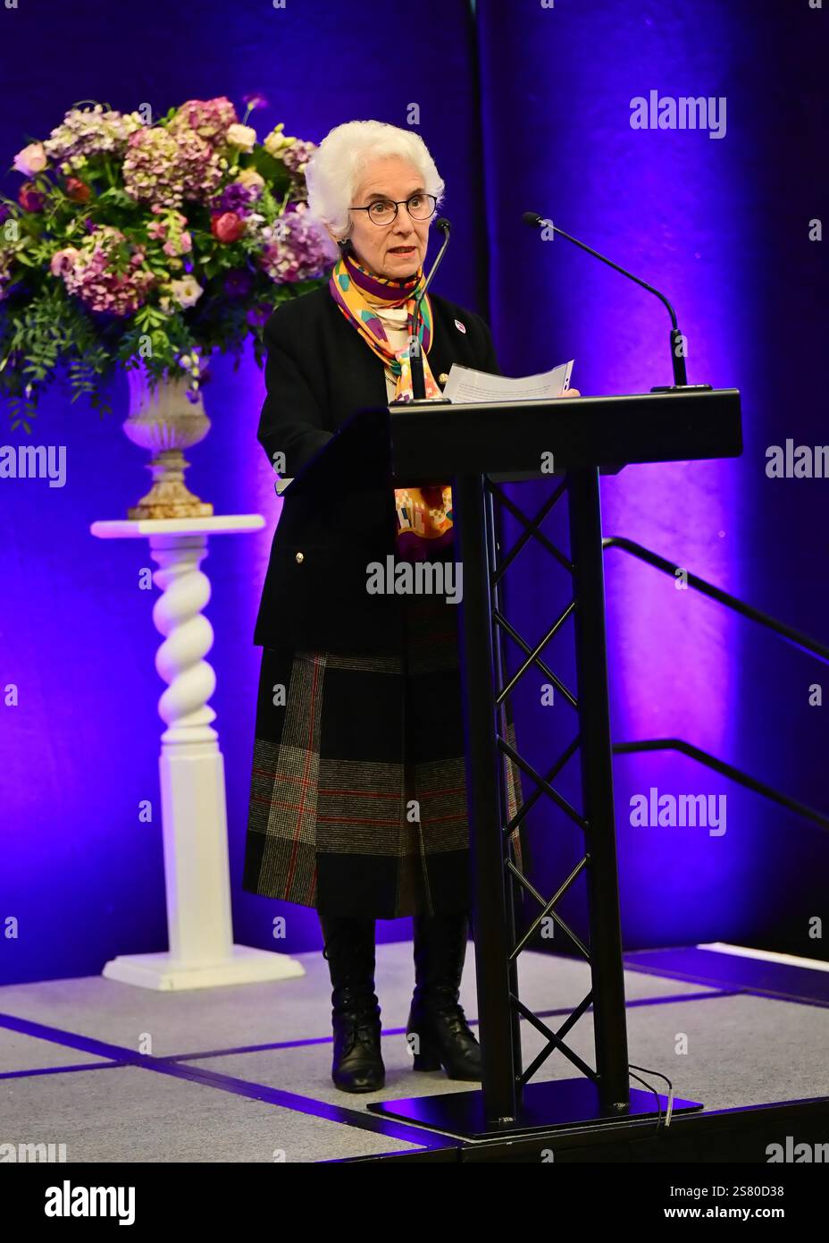 LONDON, ENGLAND: 20th January 2025: Speaker Eva Clarke BEM at the ...