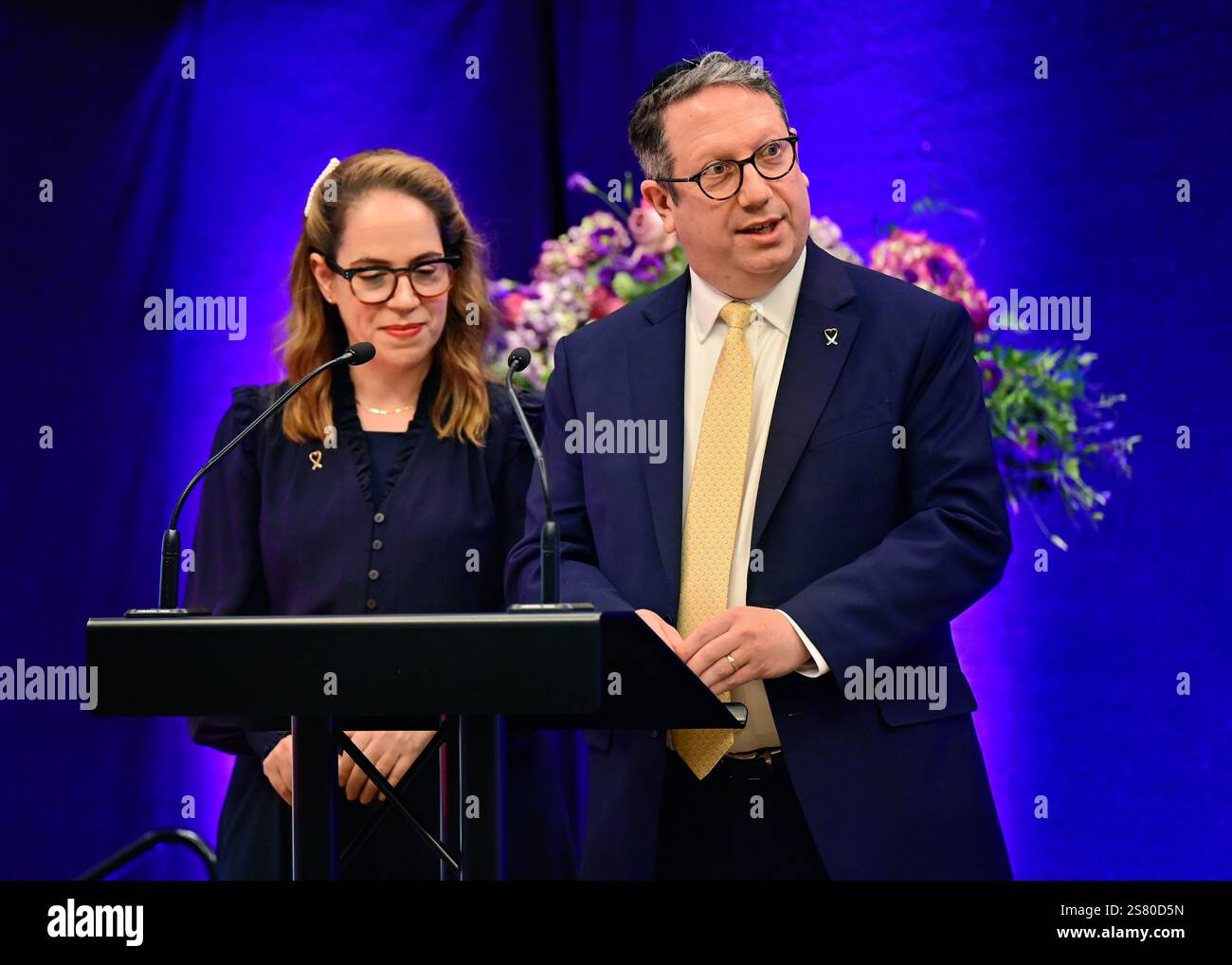 LONDON, UK. 20th Jan, 2025. Speaker Rabbi and Rebbetzin Epstein at the ...