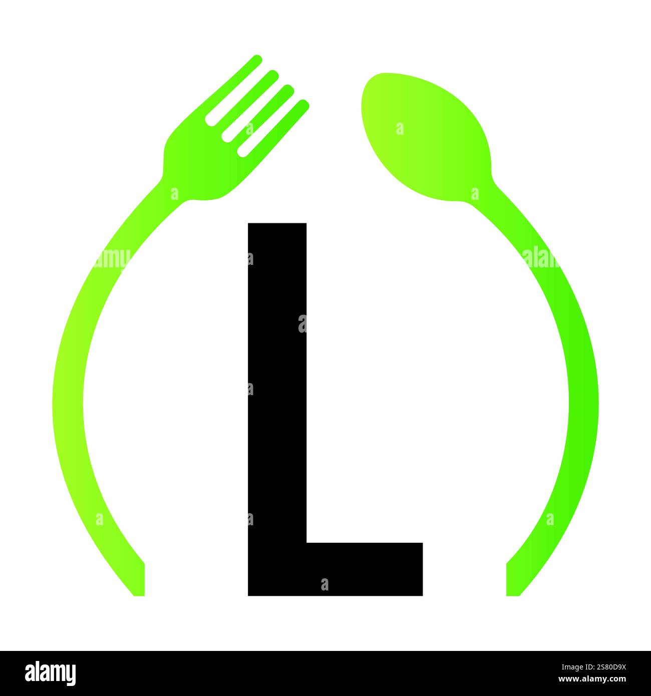 Initial Letter L Restaurant Logo Design Concept With Spoon and Fork ...