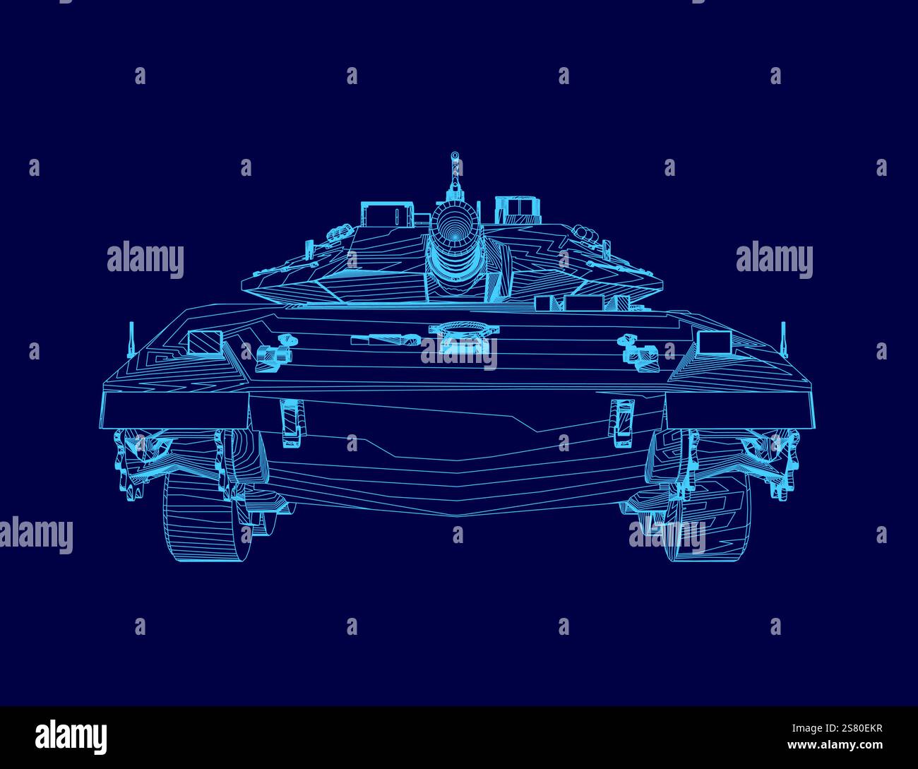 Blue tank outline. Front view Stock Vector Image & Art - Alamy