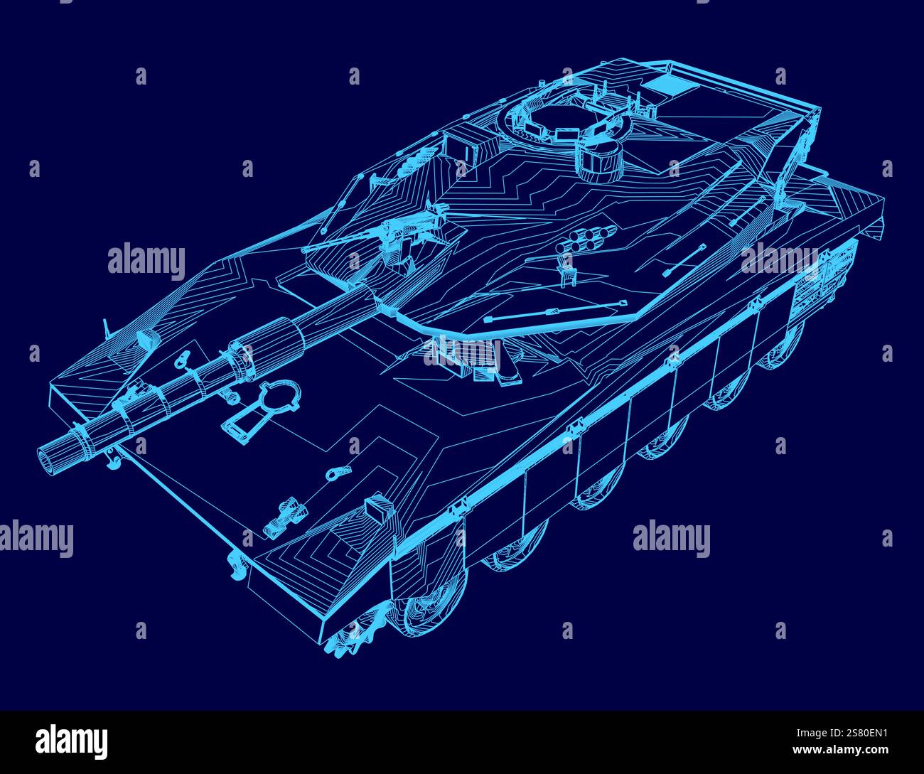 Blue tank with a gun on top Stock Vector Image & Art - Alamy