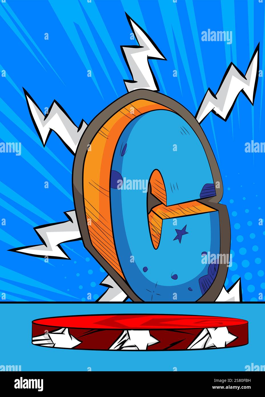 Comic Book Product podium stage for mockup presentation with Letter C ...