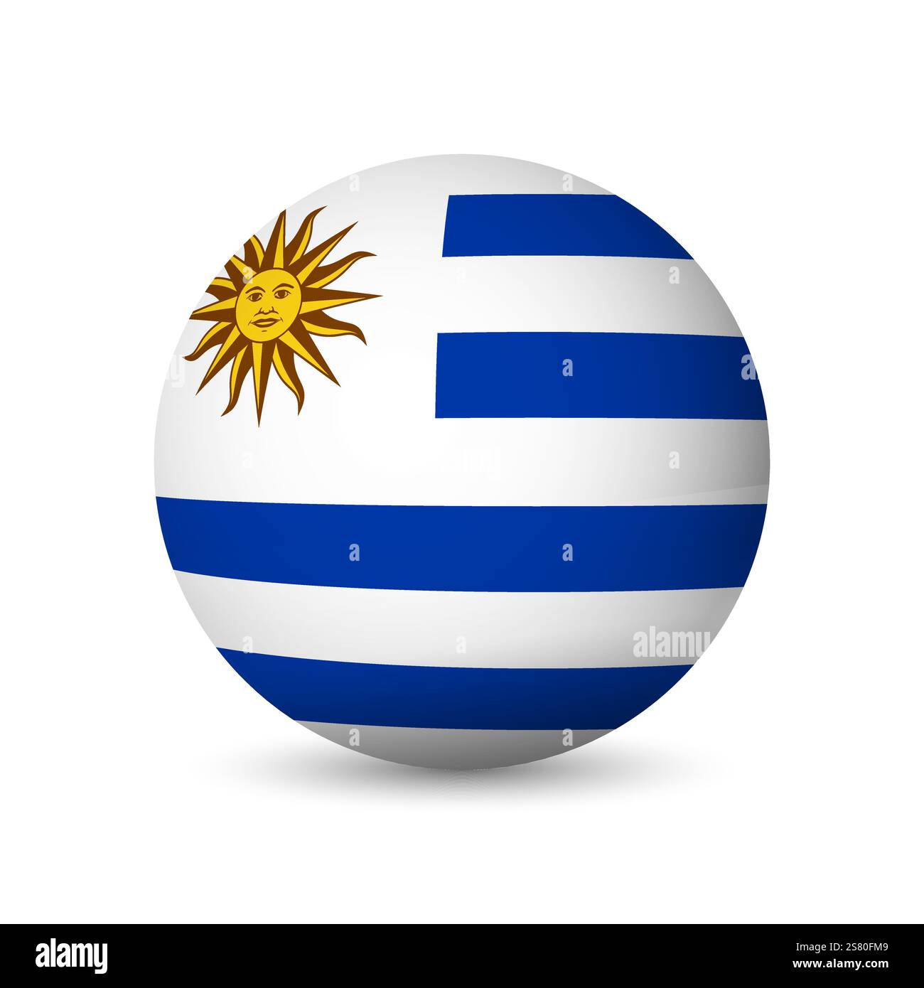 Uruguay flag - 3D sphere in colours of flag representing a country ...
