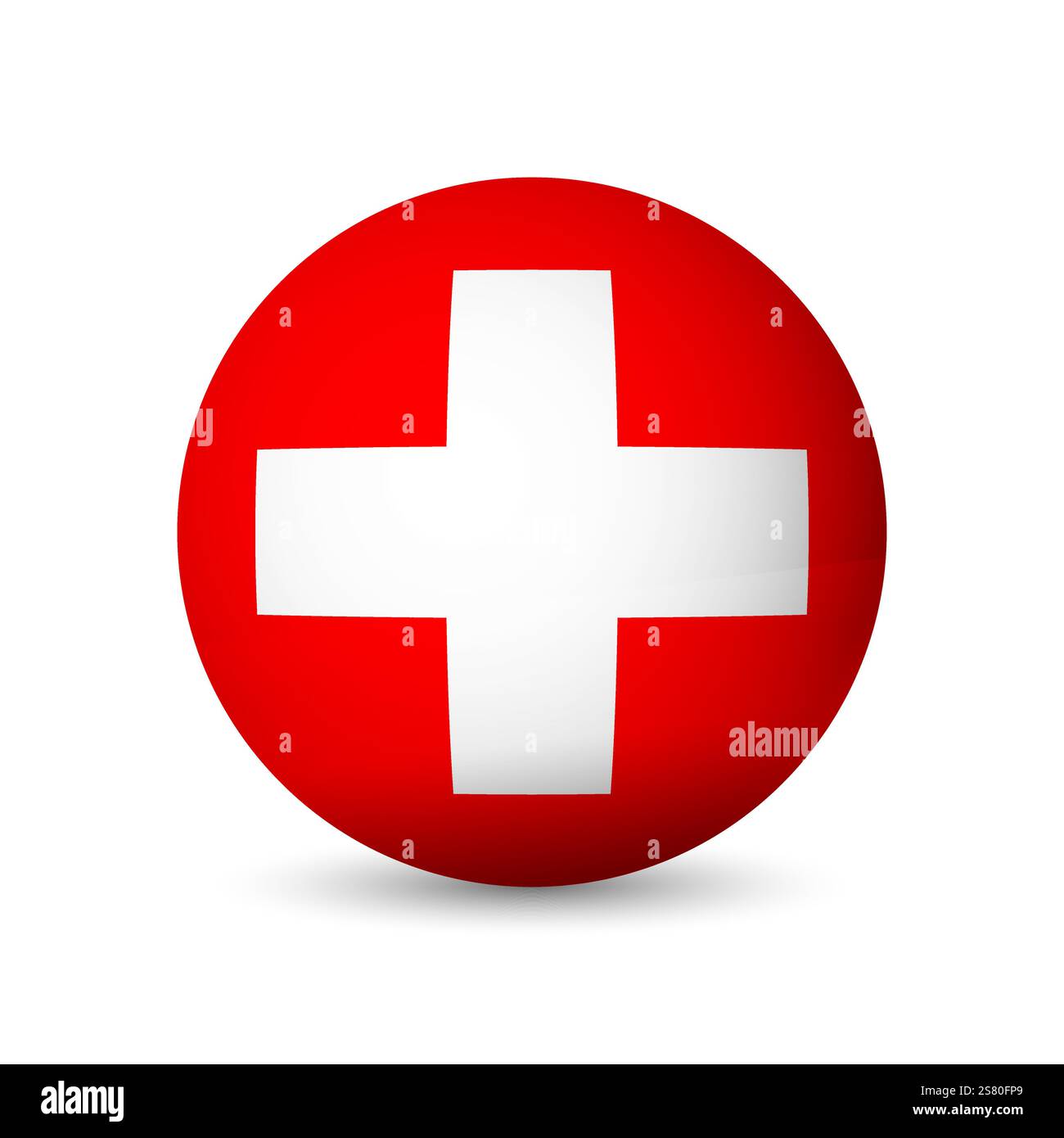 Switzerland flag - 3D sphere in colours of flag representing a country ...