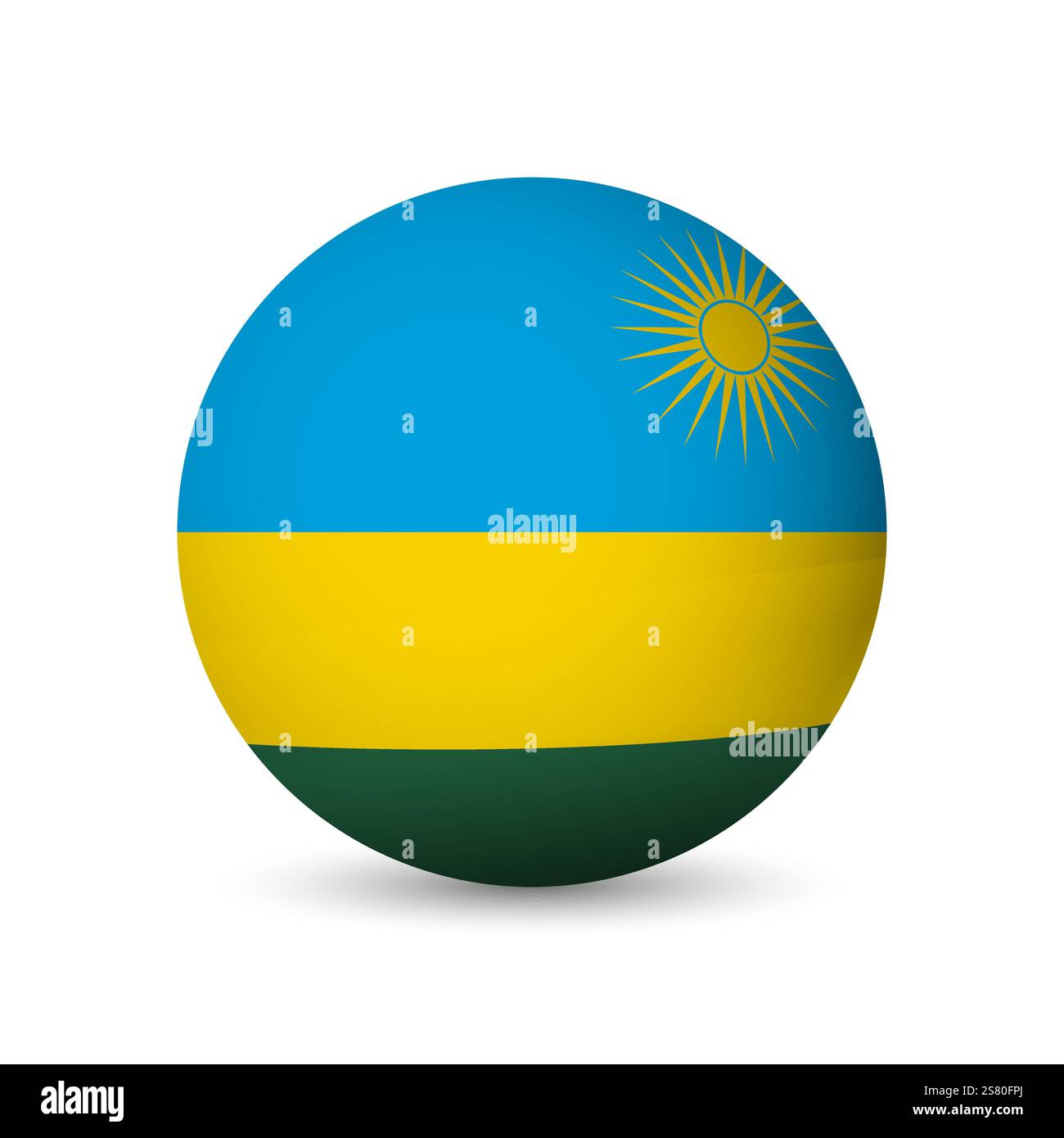 Rwanda flag - 3D sphere in colours of flag representing a country ...