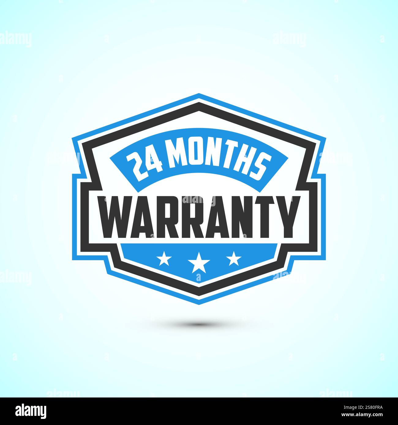 Advertising 24 months warranty emblem for label, icon, logo, badge ...