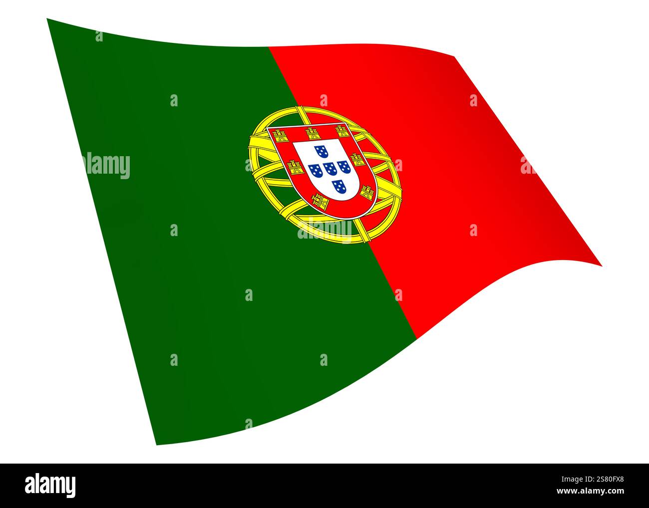 Portugal waving flag graphic lwith clipping path Stock Photo - Alamy