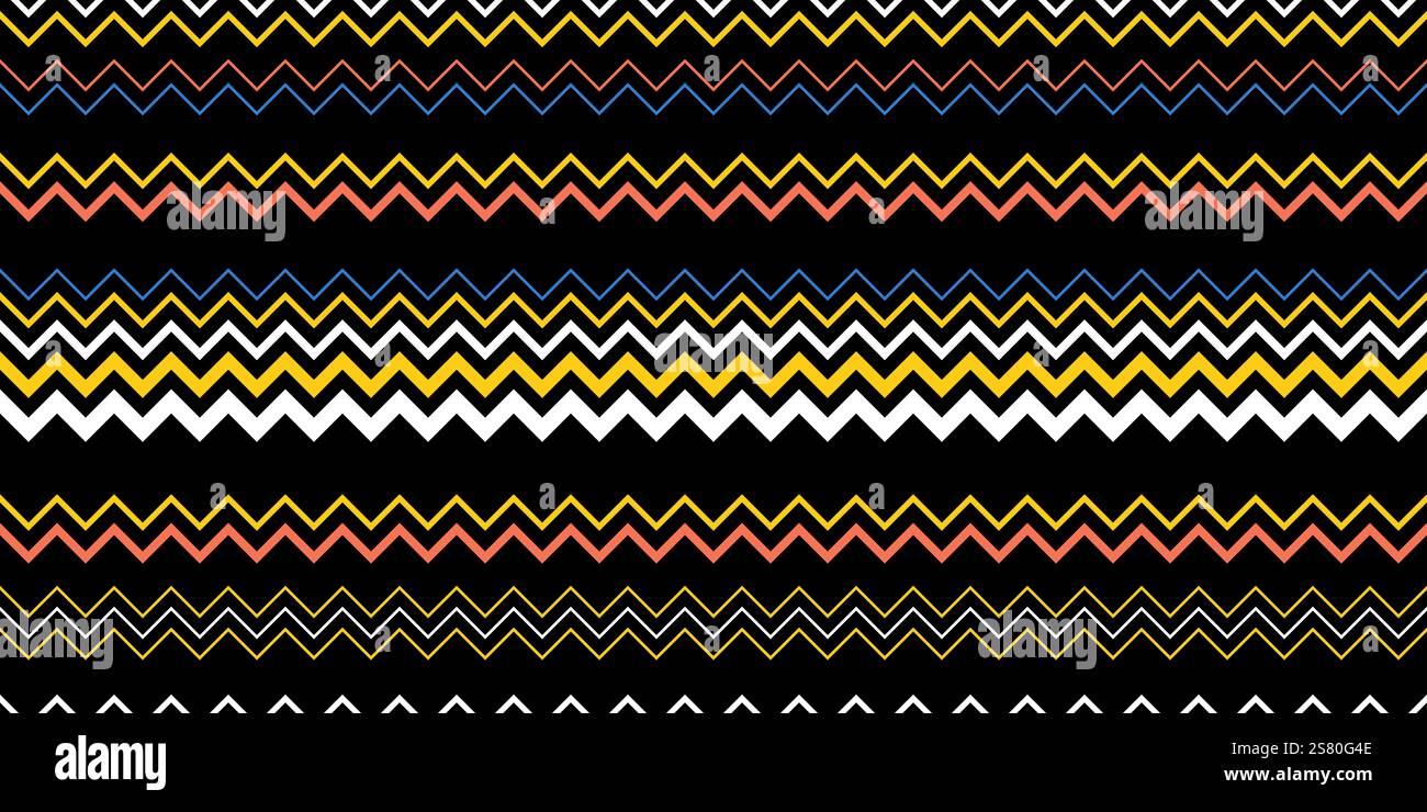 Zigzag Seamless Pattern Geometric Zigzag Chevron Lines Texture Seamless Vector Illustration