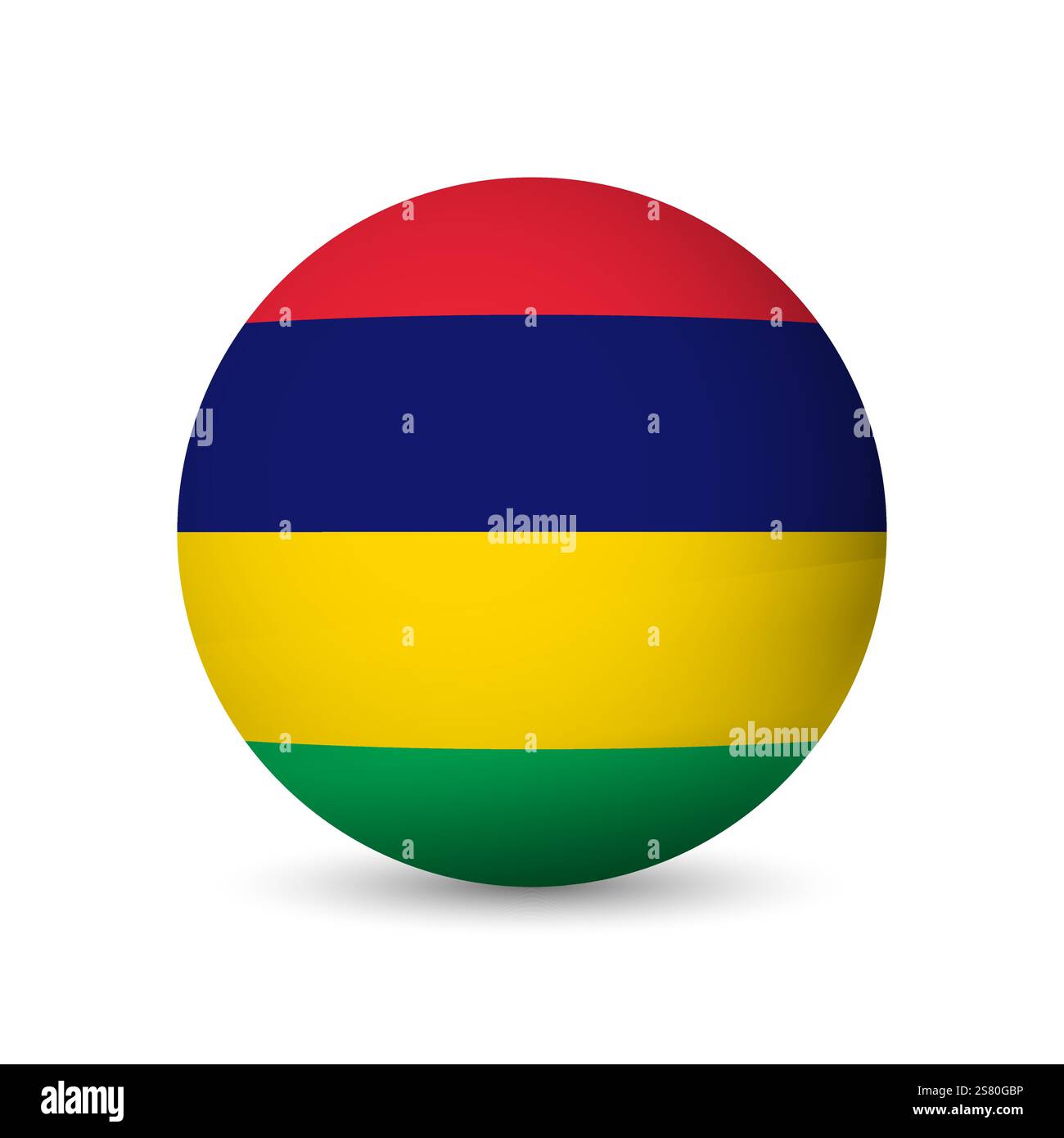 Mauritius flag - 3D sphere in colours of flag representing a country ...