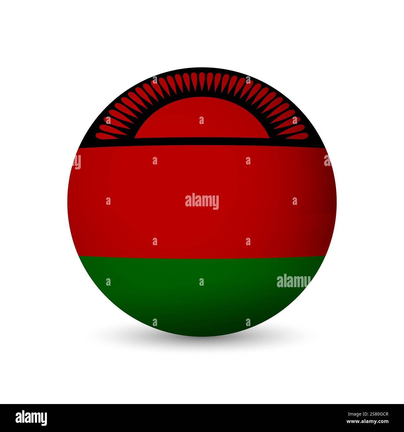 Malawi flag - 3D sphere in colours of flag representing a country ...