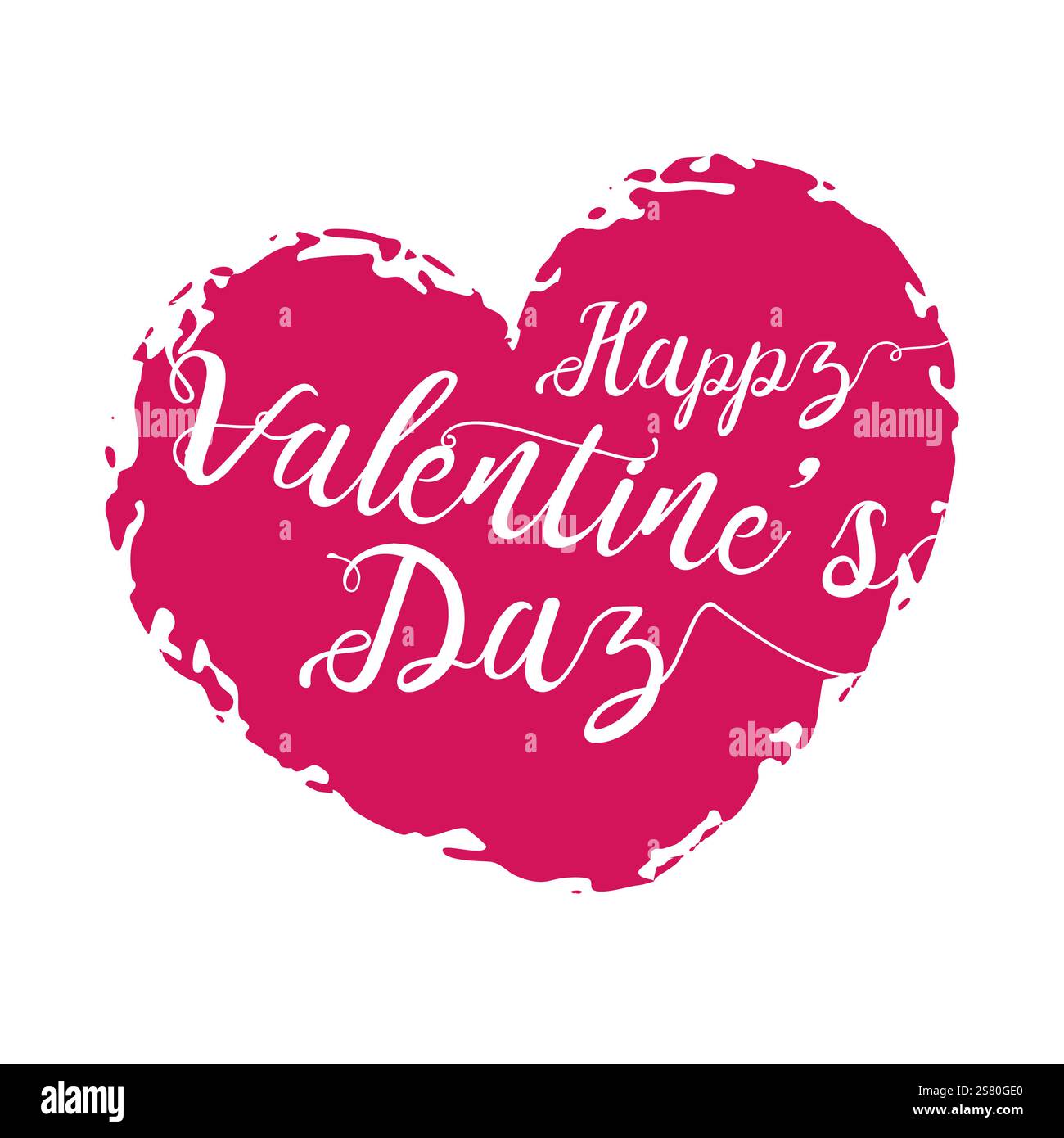 A vibrant vector heart displays the words Happy Valentines Day in ...