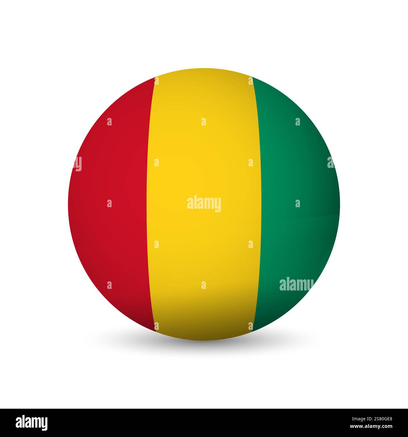 Guinea flag - 3D sphere in colours of flag representing a country ...