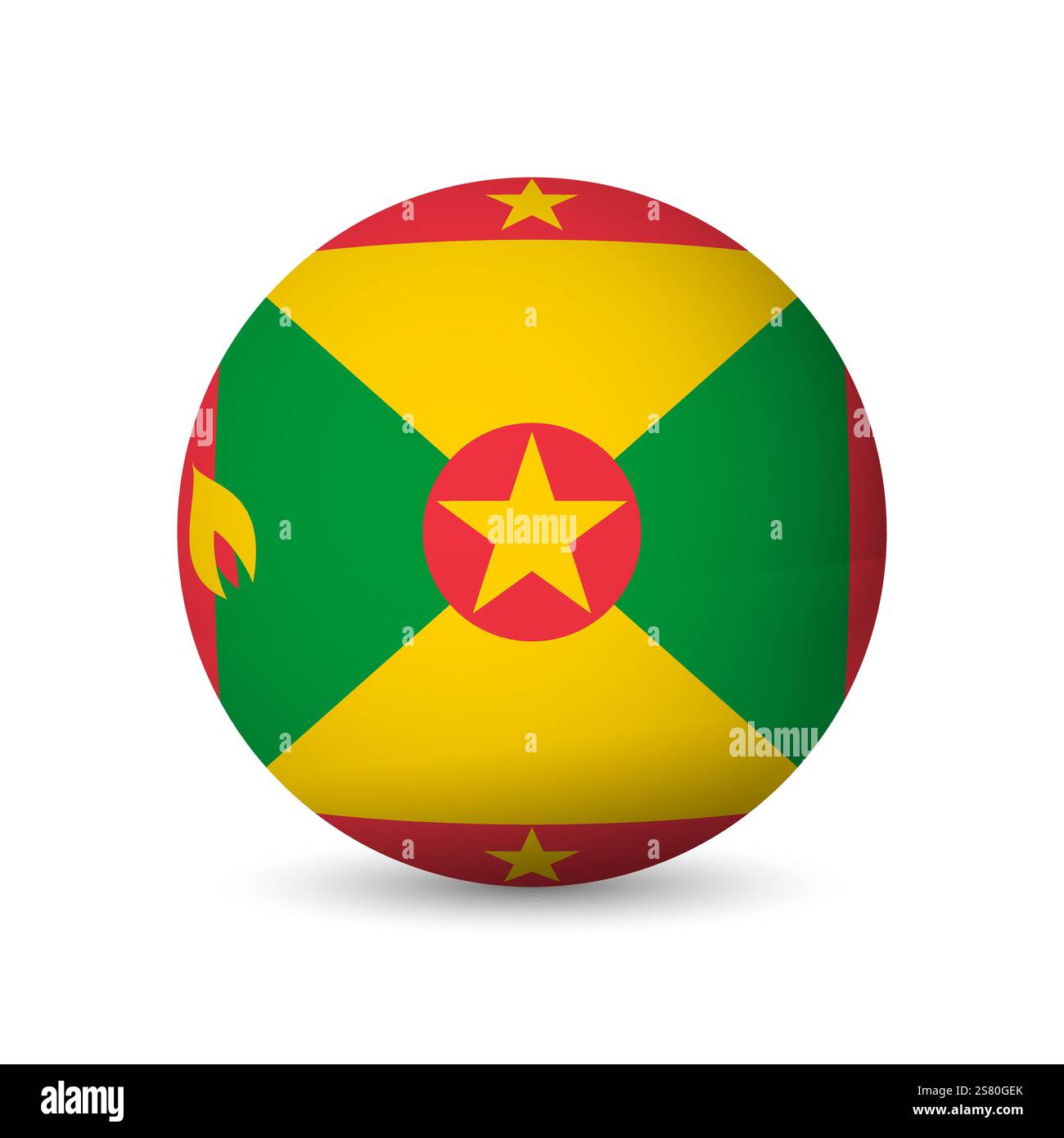 Grenada flag - 3D sphere in colours of flag representing a country ...