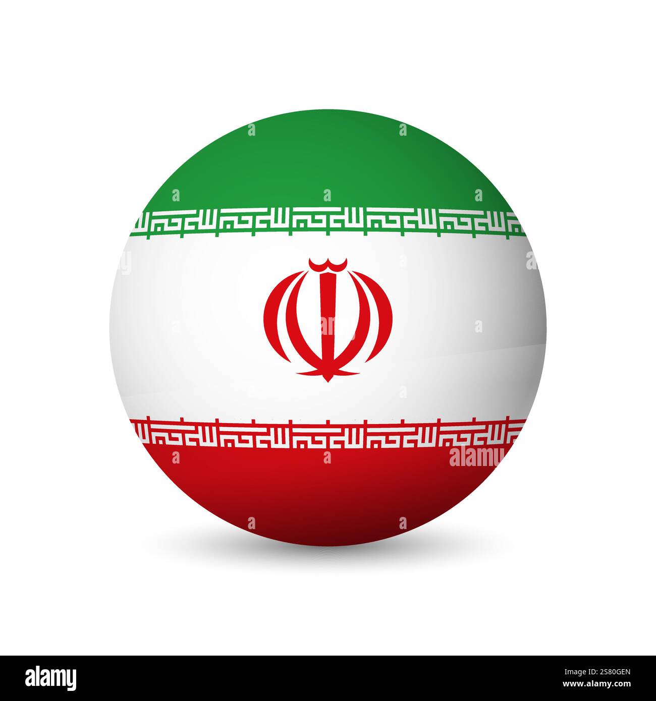 Iran flag - 3D sphere in colours of flag representing a country ...