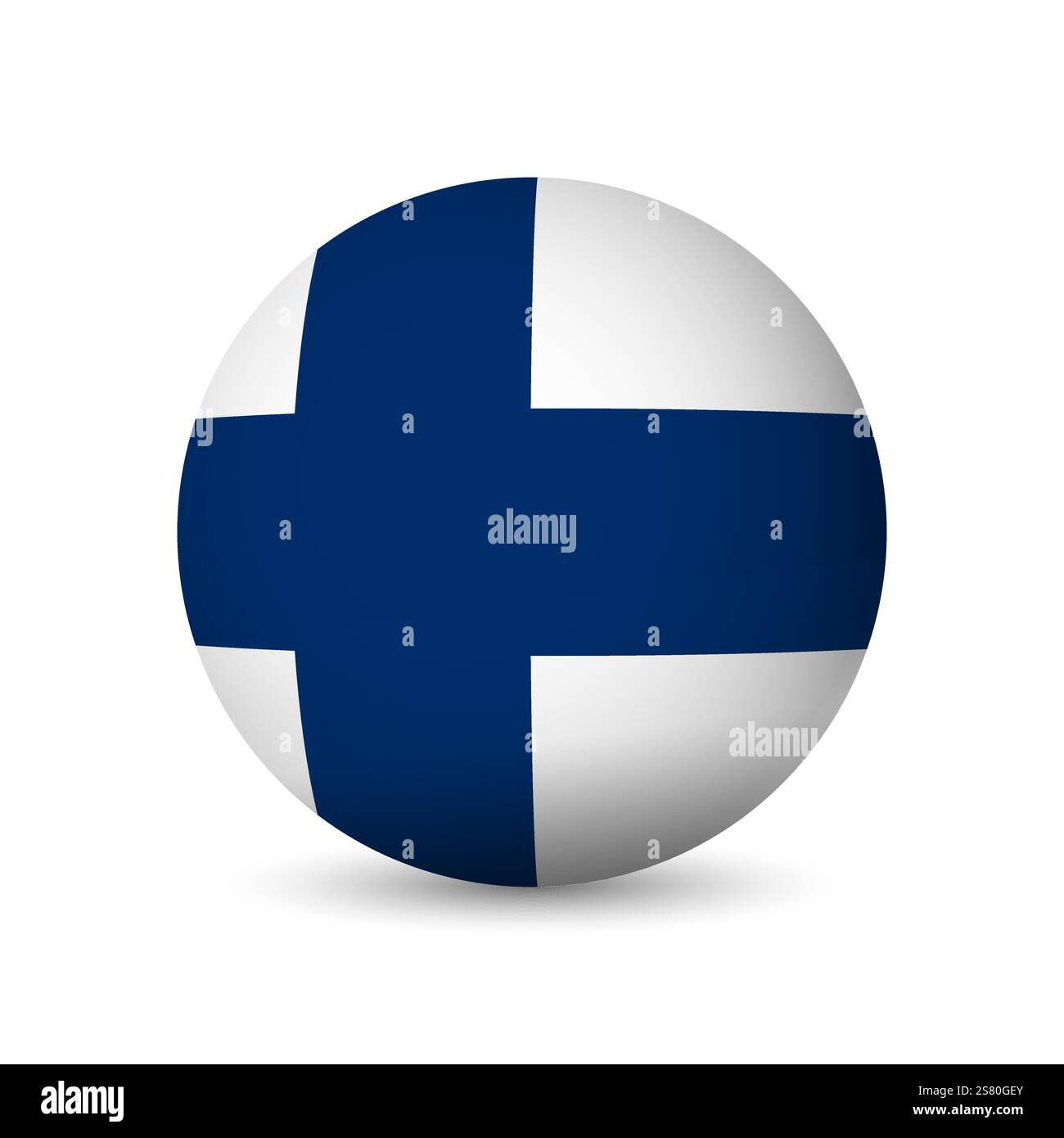 Finland flag - 3D sphere in colours of flag representing a country ...