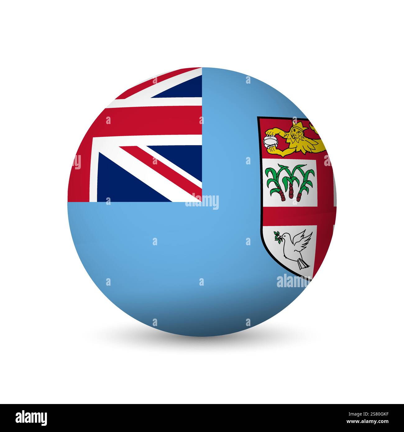 Fiji flag - 3D sphere in colours of flag representing a country ...