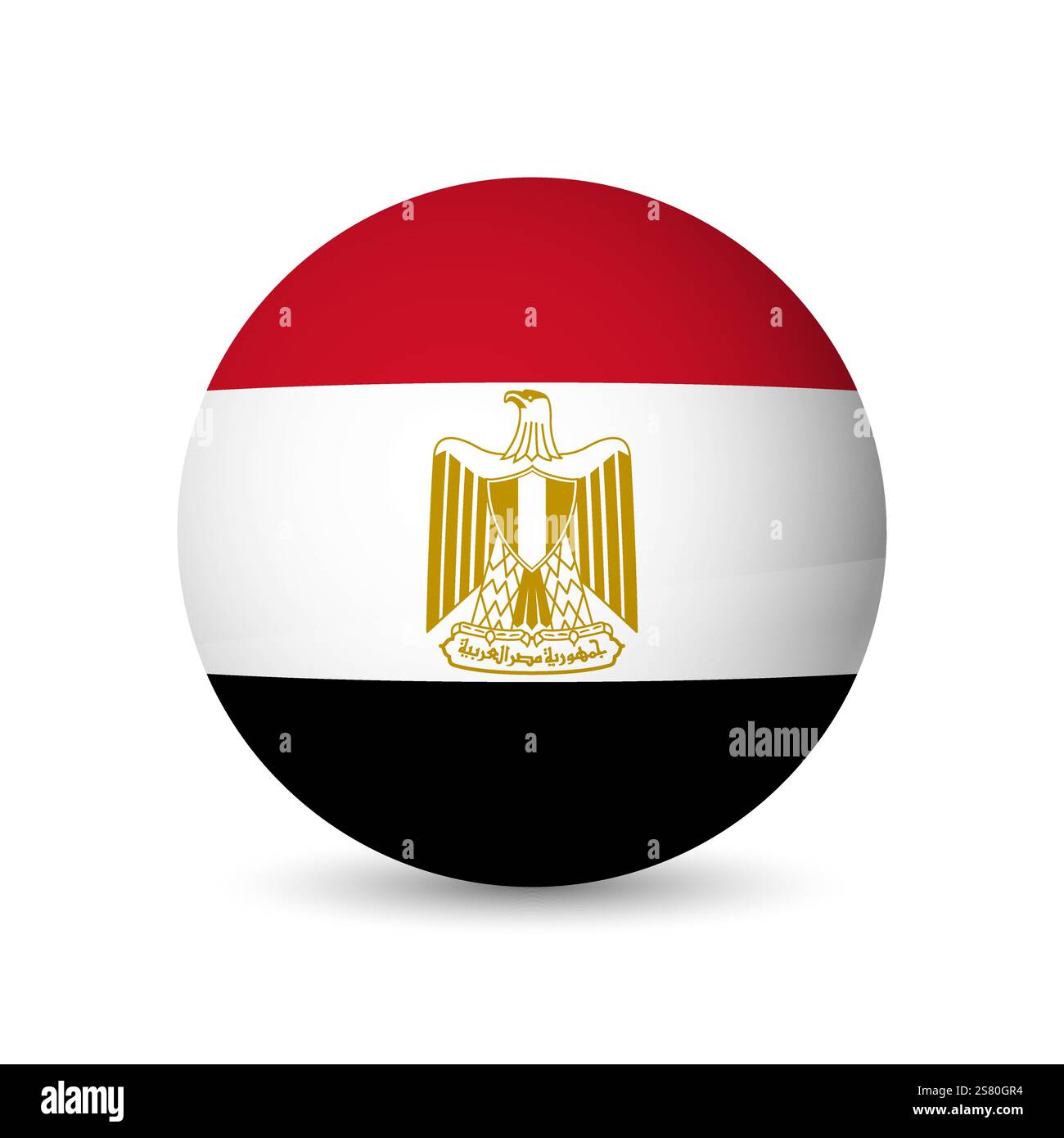 Egypt flag - 3D sphere in colours of flag representing a country ...