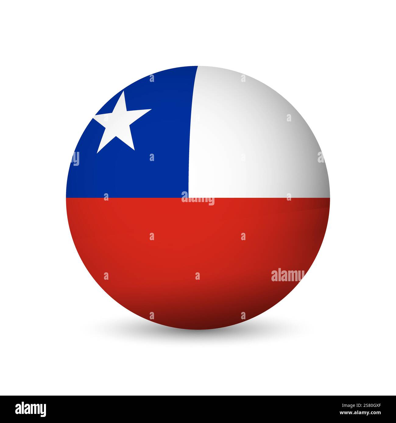 Chile flag - 3D sphere in colours of flag representing a country ...