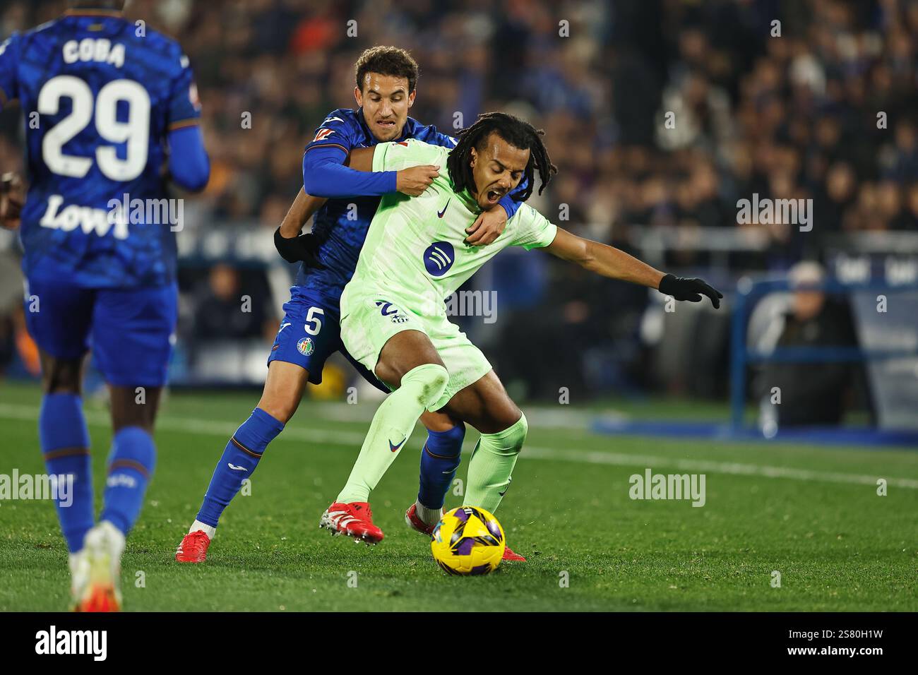 (L-R) Luis Milla (Getafe), Jules Kounde (Barcelona), JANUARY 18, 2025 ...