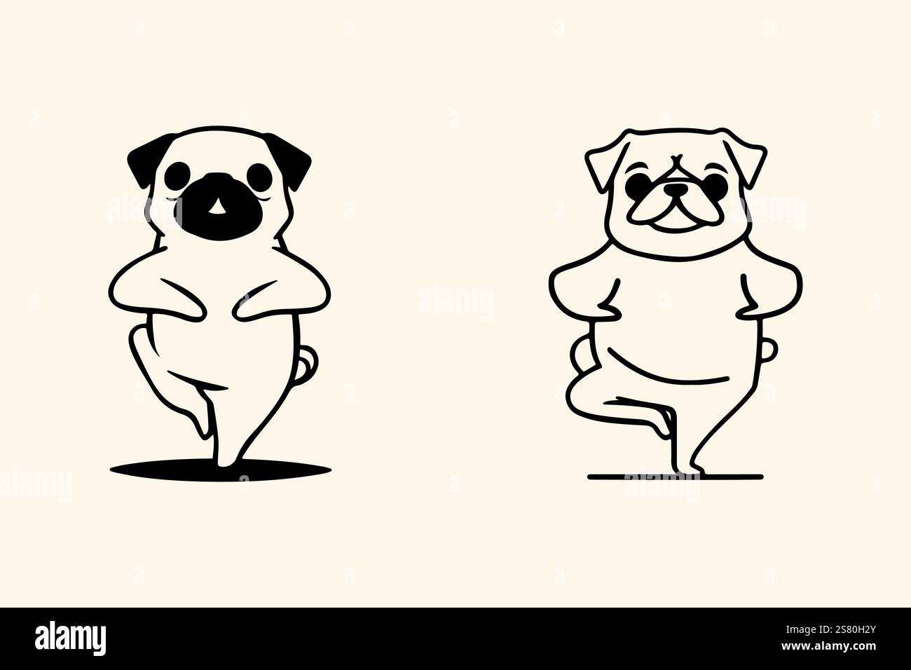 Dog stretching logo hi-res stock photography and images - Alamy