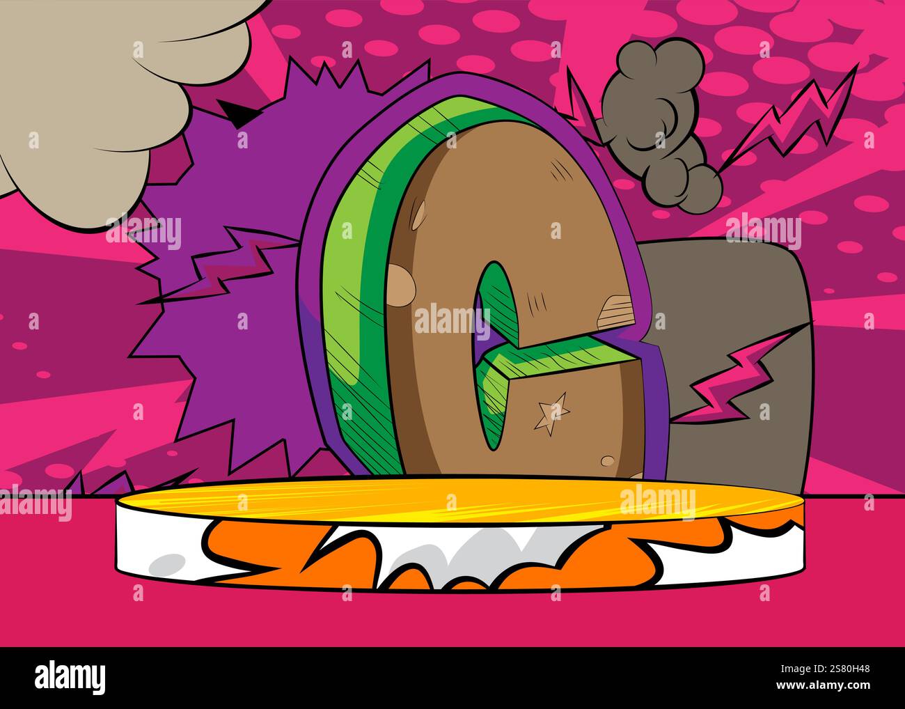 Comic Book Product podium stage for mockup presentation with Letter C ...