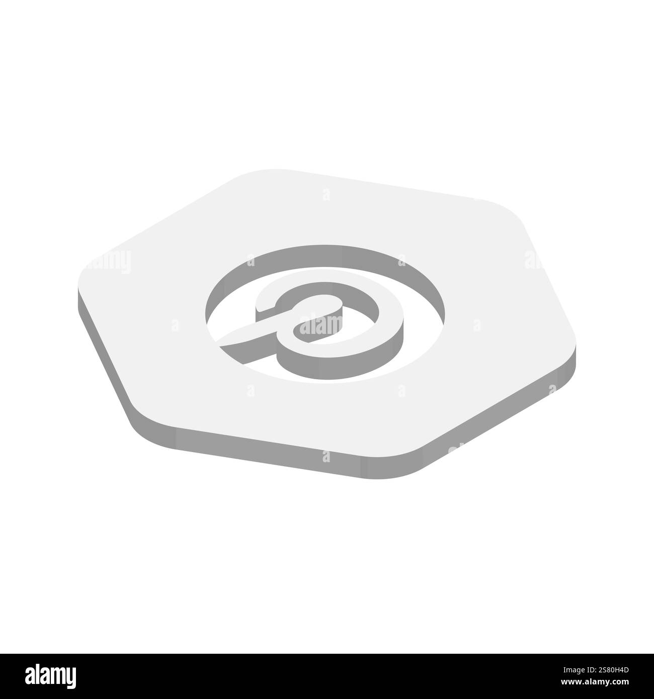 Pinterest social media app icon. 3D isometric vector illustration Stock ...