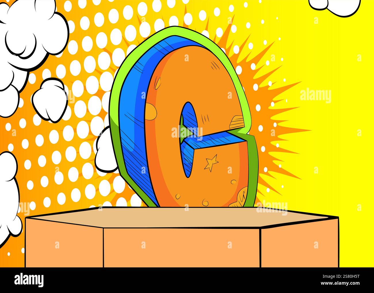 Comic Book Product podium stage for mockup presentation with Letter C ...