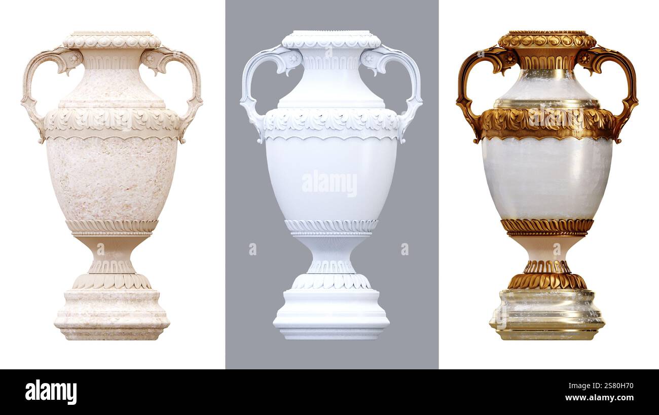 Set of classic ceramic antique vases Stock Photo - Alamy