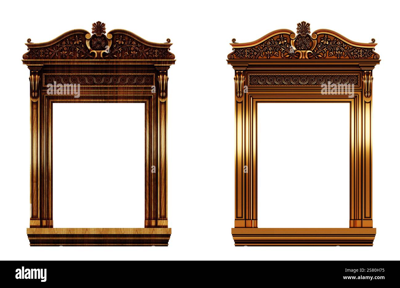 Set of classic arch window frames Stock Photo - Alamy