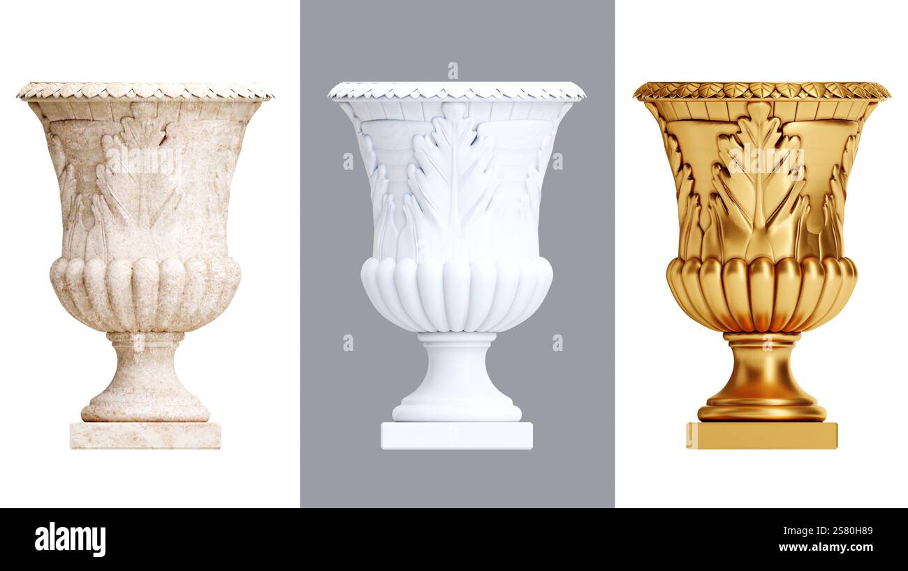Set of classic ceramic antique vases Stock Photo - Alamy