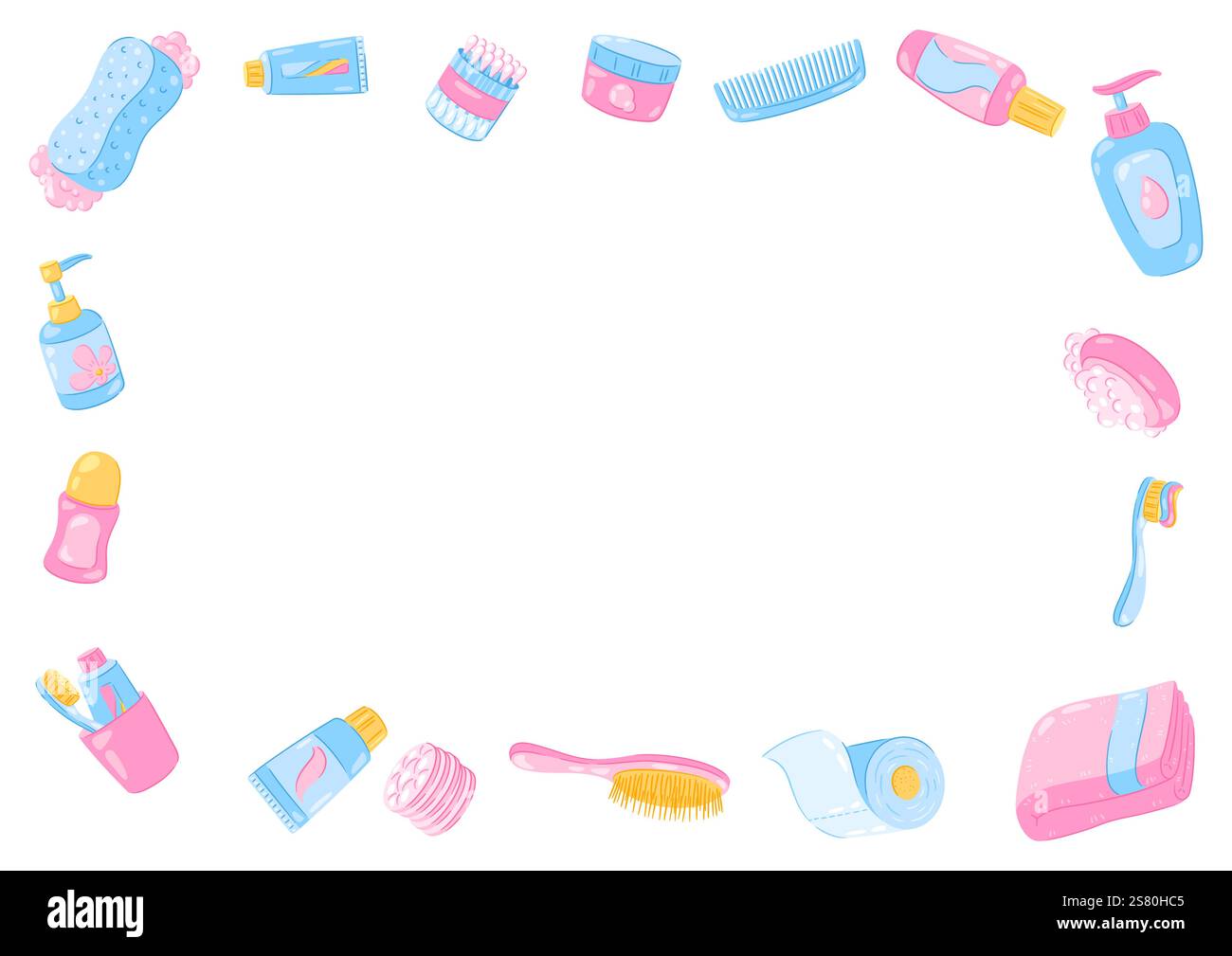 Background with hygiene objects. Washing, beauty, body care. Personal ...